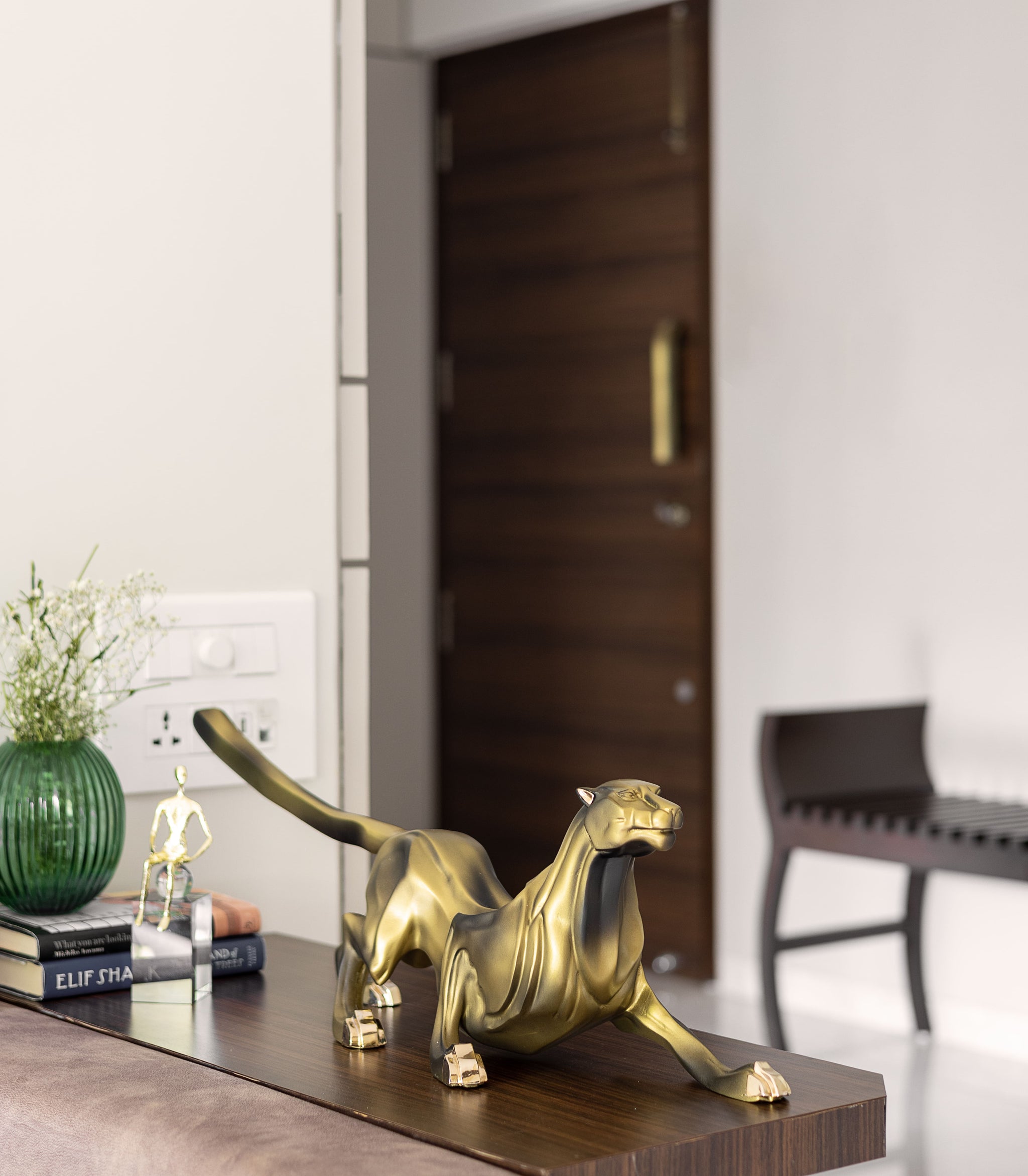 Buy Majestic Gold Panther Sculpture for Luxury Home Decor