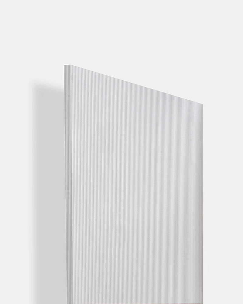 Contemporary High Gloss Warm White Fluted Designer Laminate